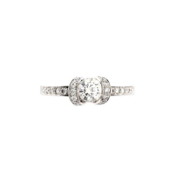 Tiffany & Co. | Jewelry | Tiffany Co Ribbon Engagement Ring Platinum ...